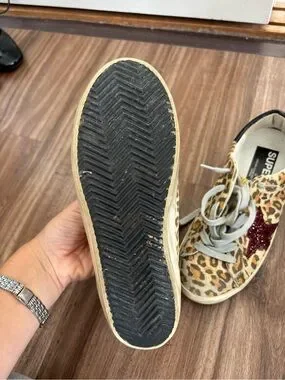 Golden Goose | Shoes | Golden Goose Leopardprint Sneakers With Red ...